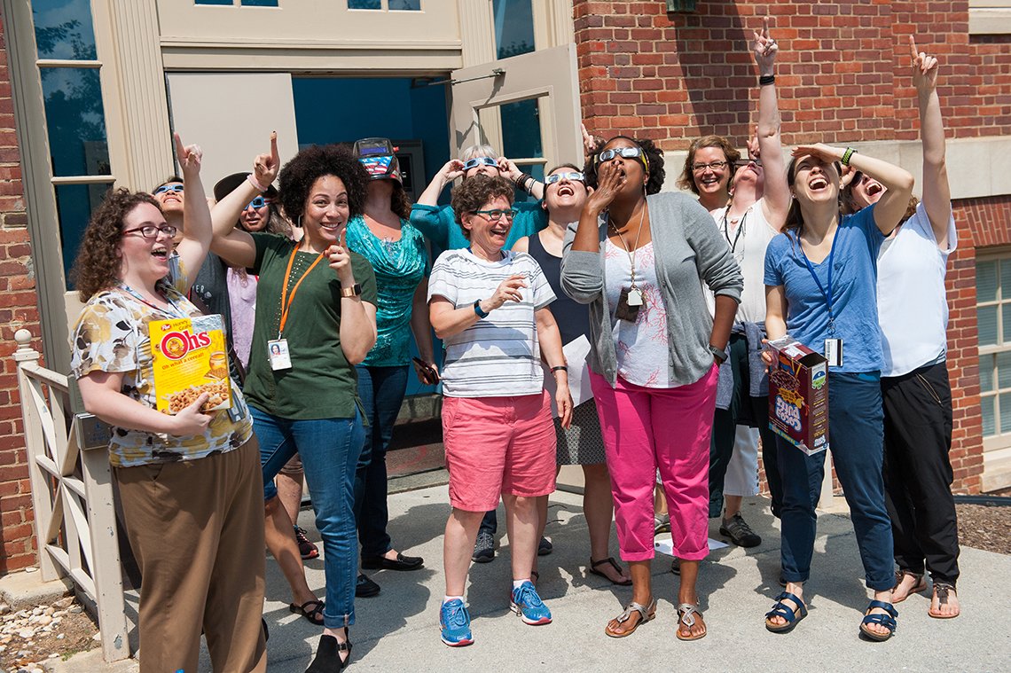 Solar Eclipse Prompts Outdoor Gatherings | NIH Record Solar Eclipse Prompts Outdoor Gatherings | NIH Record